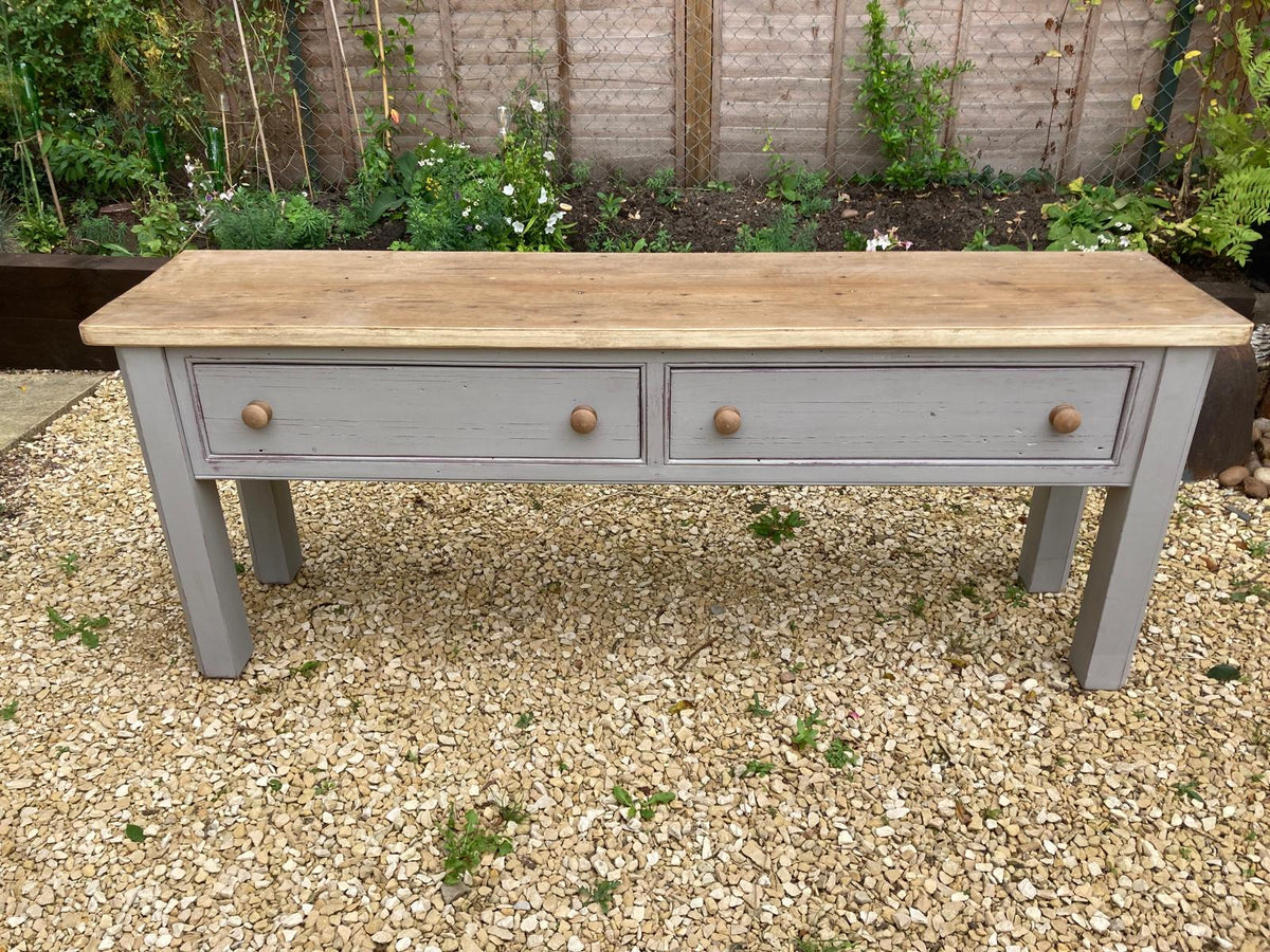 Rustic two plank Top Serving Table – Stewart Long Interiors